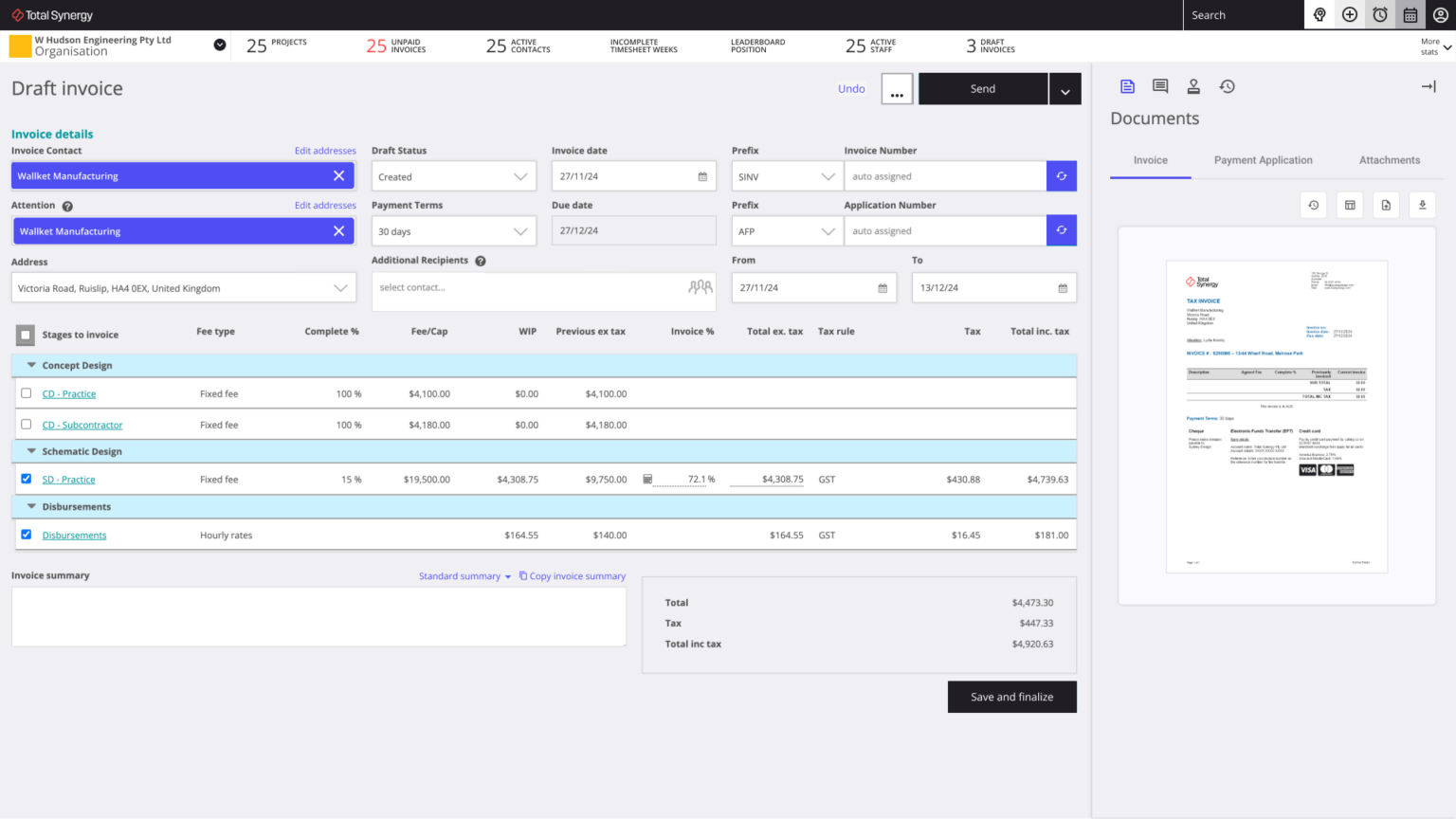 Invoicing Software for Architects and Engineers